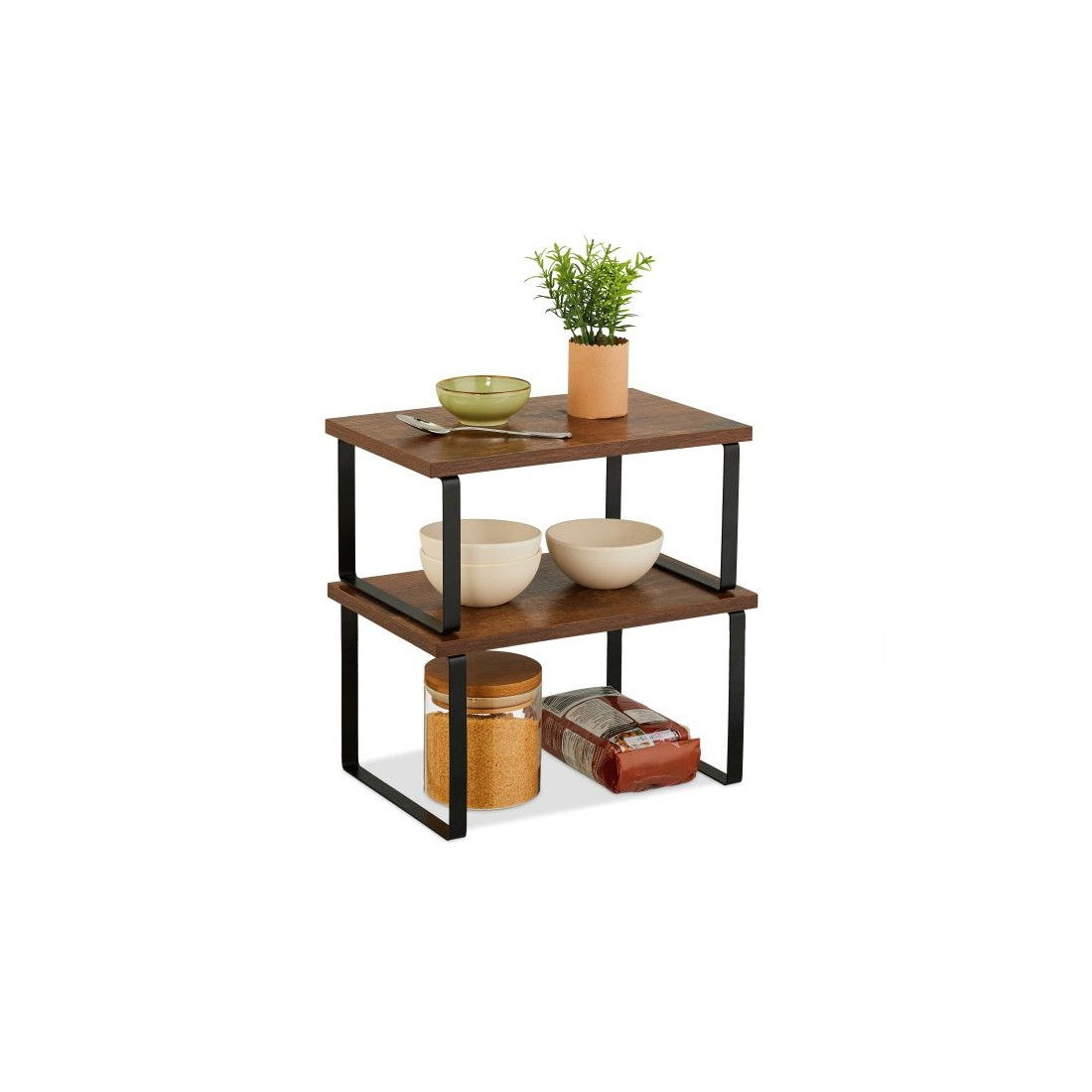 The 2-part table shelf set in industrial style