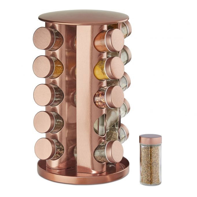 Rotating spice rack with 20 spice jars