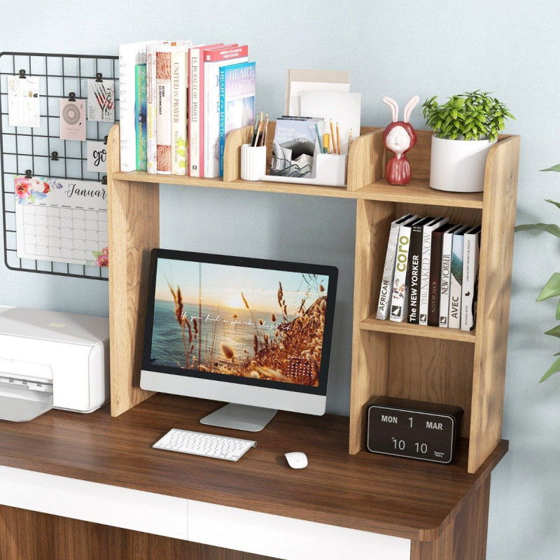 Desk Shelf Multipurpose Wooden Table Shelf 3 Tier Computer Desk Display ...